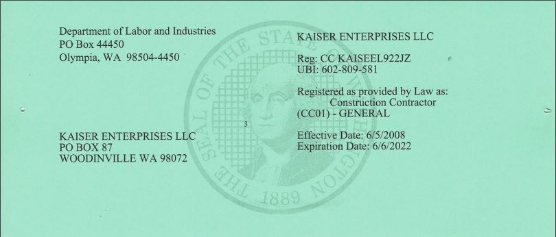 Kaiser Enterprises LLC - Woodinville, Washington | ProView