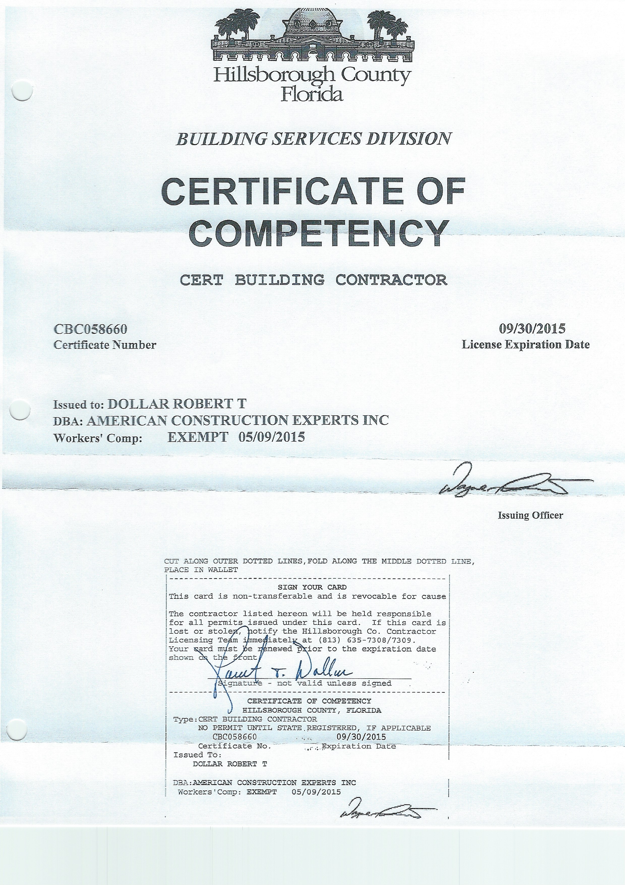 American Construction Experts, Inc. - Licenses, Insurance, Bonding, & Certifications | ProView