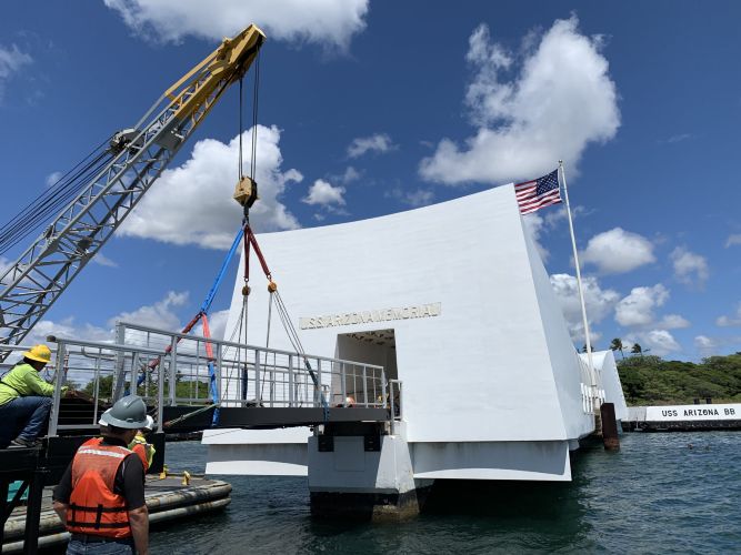 Repair Damage to USS Arizona Memorial & Floating Dock by North Wind in ...