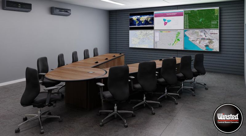 Movable "V" Shape Conference Room Table by Winsted Custom Wood in ...