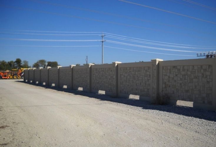 ONCOR Utility Substation 8' Ashlar Wall w/ Ornamental Iron Gate by The ...