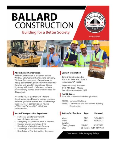 Ballard Construction, Inc. - Inglewood, California | ProView