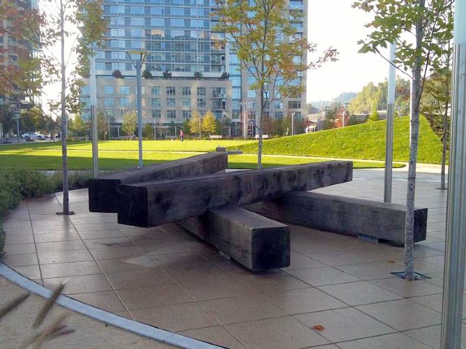 South Waterfront Park Boardwalk and Seating Logs by Wolf Industries ...