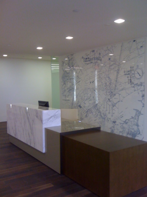 Reception Desk and Lobby by Impressions-Architectural Millwork ...